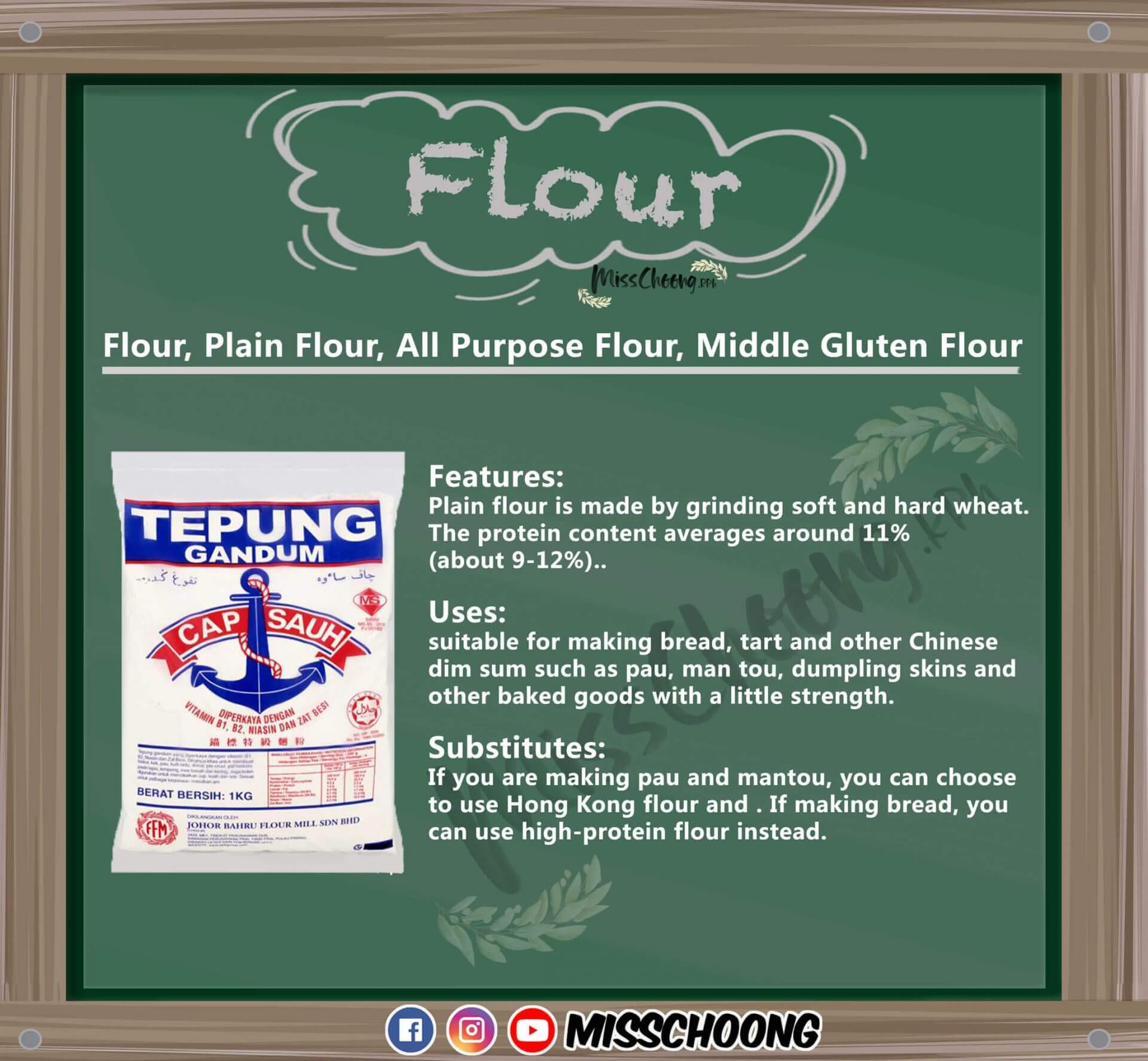 Plain Flour, All Purpose & Middle Gluten Uses Explained | MissChoong