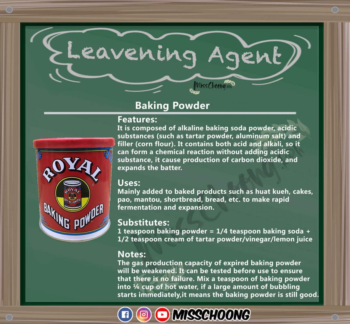 Baking Powder Leavening Agent Uses Explained Cake Bread | MissChoong
