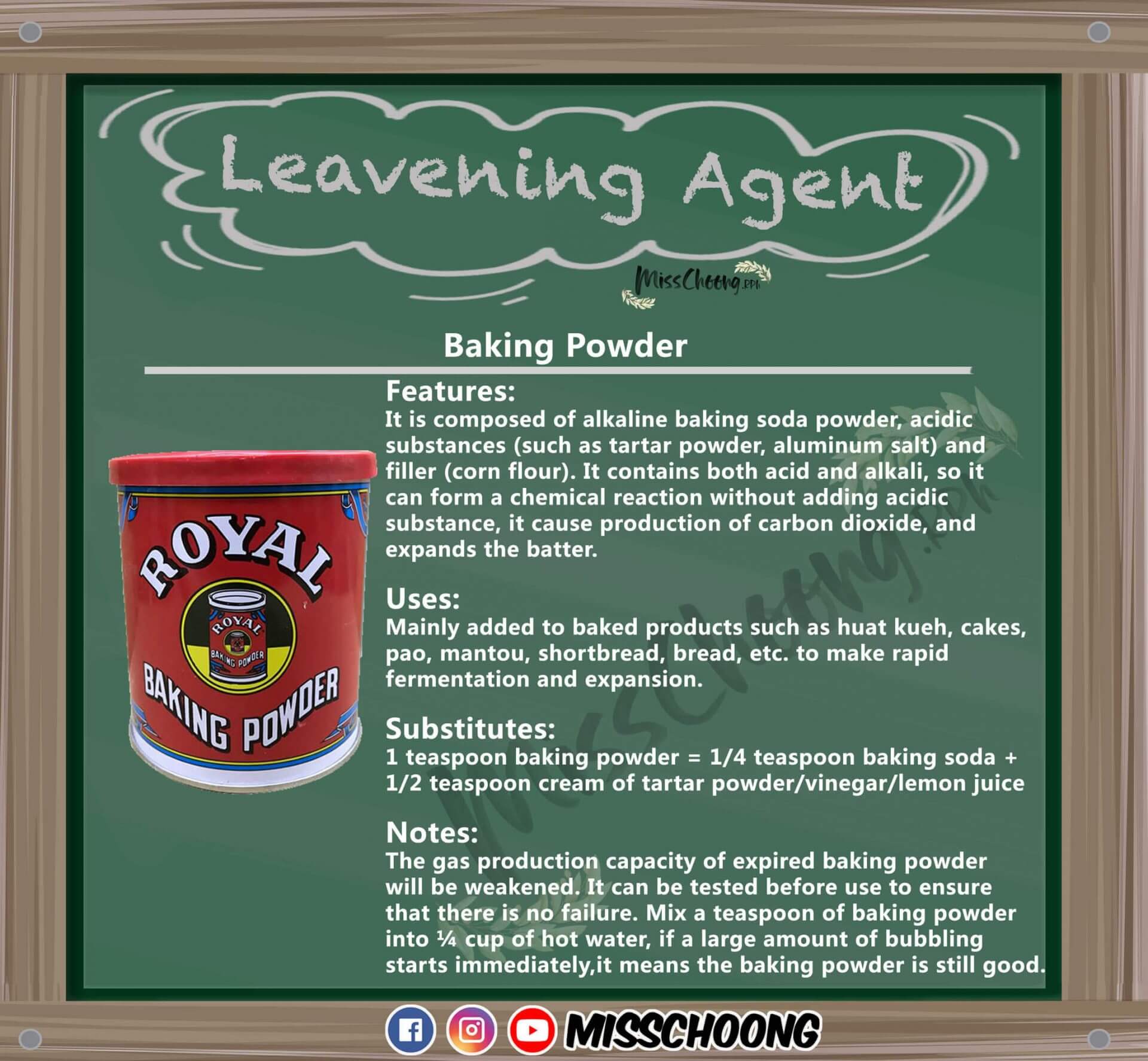 Baking Powder Leavening Agent Uses Explained Cake Bread | MissChoong