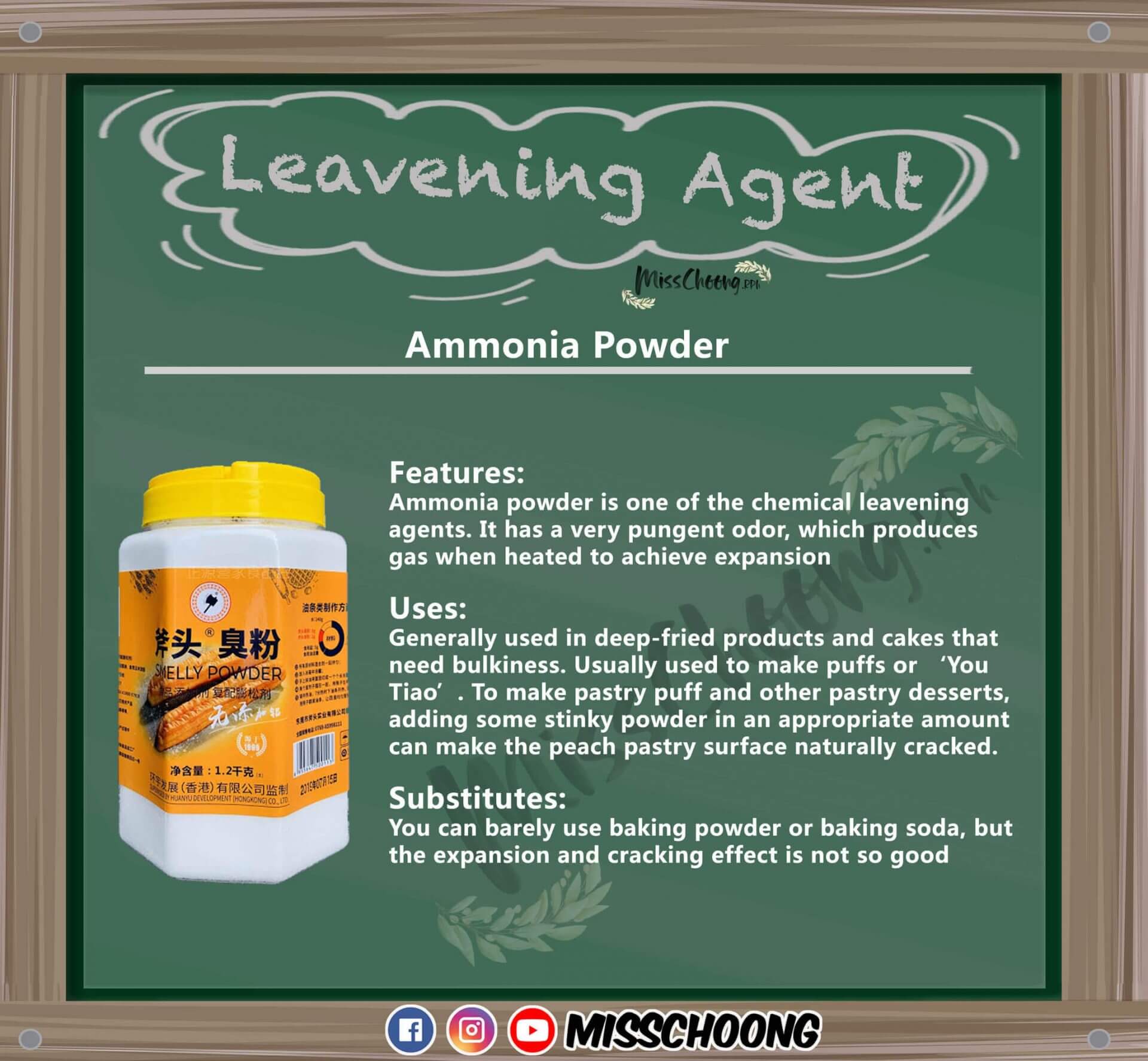 Ammonia Powder Uses Explained Baking Cake Bread | MissChoong
